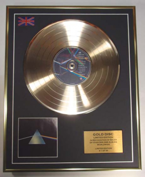 PINK FLOYD/LIMITED EDITION/CD GOLD DISC/ALBUM 'DARKSIDE OF THE MOON ...