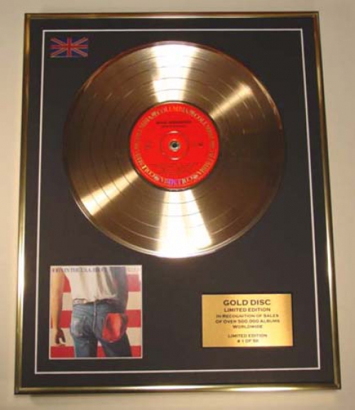 BRUCE SPRINGSTEEN/LTD. EDITION CD GOLD DISC/'BORN IN THE USA'/COA ...