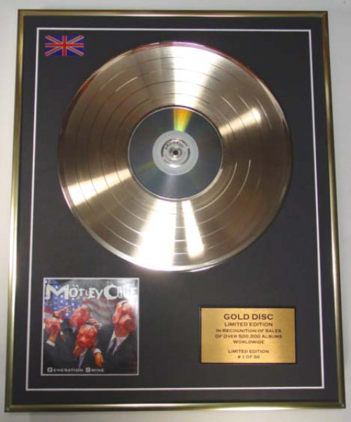 MOTLEY CRUE/LIMITED EDITION/CD GOLD DISC/ALBUM 'GENERATION SWINE ...