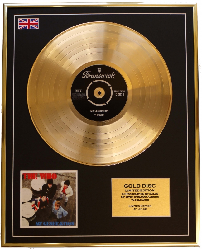THE WHO/LIMITED EDITION/CD GOLD DISC/ALBUM 'MY GENERATION'/(The Who)