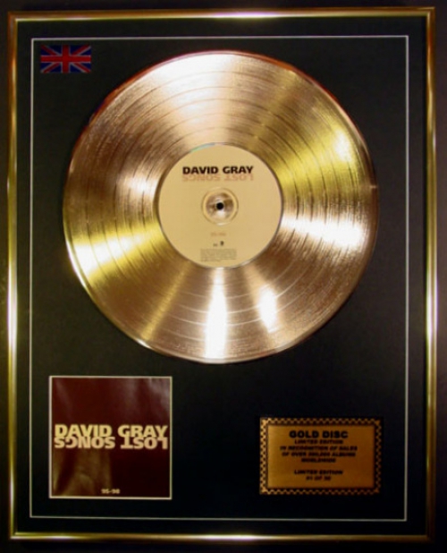 DAVID GRAY/LTD. EDITION CD GOLD DISC/RECORD/LOST SONGS