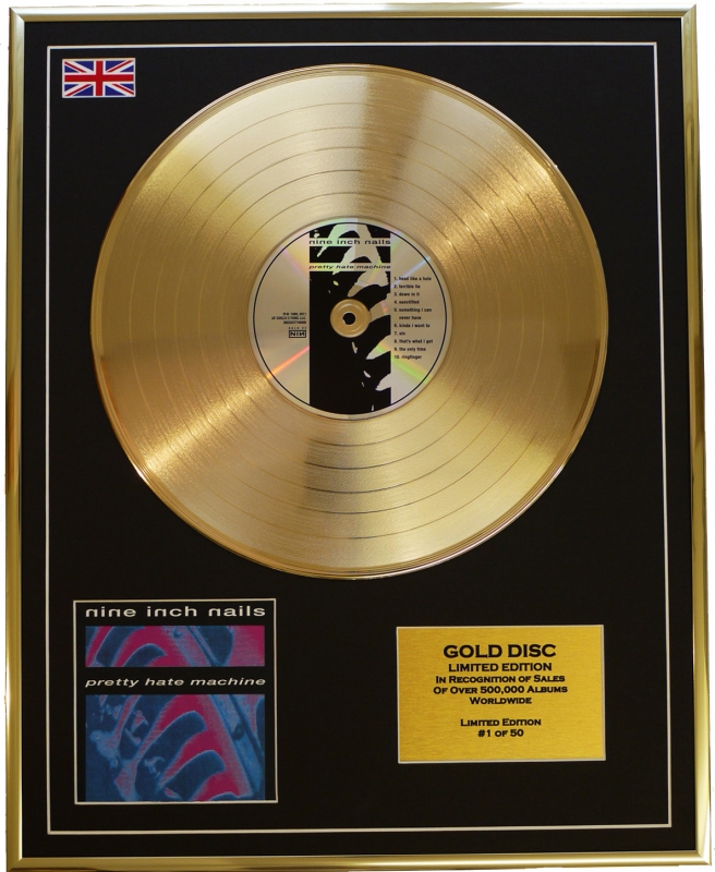 NINE INCH NAILS/LIMITED EDITION/CD GOLD DISC/ALBUM 'PRETTY HATE MACHINE'