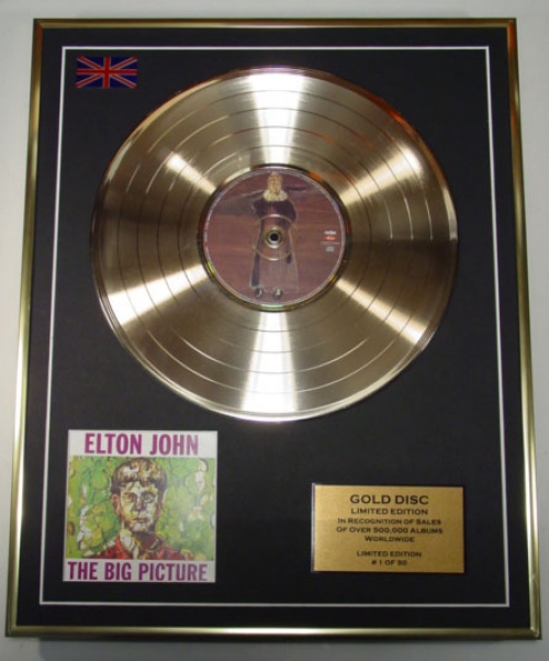 ELTON JOHN/LTD EDITION CD GOLD DISC/ALBUM 'THE BIG PICTURE'
