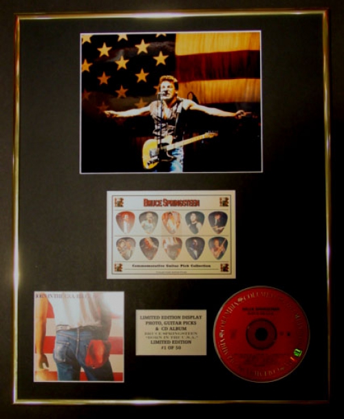 BRUCE SPRINGSTEEN/GUITAR PICKS/PHOTO/CD/LTD. EDITION/BORN IN THE USA