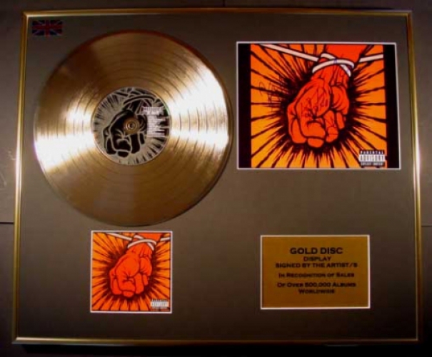 METALLICA/CD GOLD DISC & SIGNED PROMO PHOTO/COA