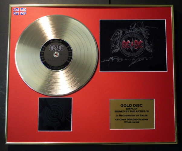 AC/DC/CD GOLD DISC & SIGNED PHOTO DISPLAY/COA