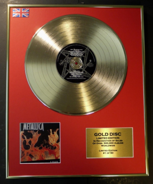 METALLICA/LTD. EDITION CD GOLD DISC/RECORD/"LOAD"