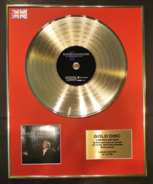 BARRY MANILOW/CD GOLD DISC/RECORD/LIMITED EDITION/COA/"ULTIMATE MANILOW"