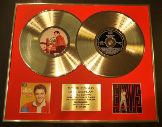 ELVIS PRESLEY/DOUBLE CD GOLD DISC DISPLAY/LTD. EDITION/COA/"JAILHOUSE ...