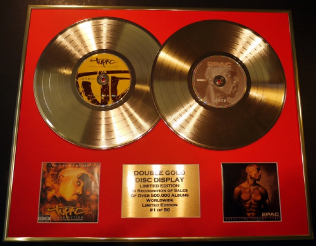 TUPAC/DOUBLE CD GOLD DISC & PHOTO DISPLAY/LTD. EDITION/COA/RESURRECTION ...