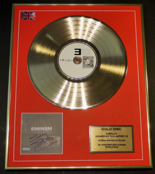 EMINEM/CD GOLD DISC/RECORD/SIGNED/COA