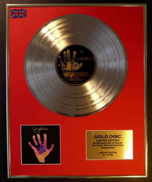 GEORGE HARRISON/LIMITED EDITION CD GOLD DISC/RECORD/COA/LIVING IN THE ...