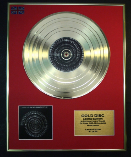 XTC/LTD. EDITION CD GOLD DISC/RECORD/FOSSIL FUEL - THE XTC SINGLES 1977-92