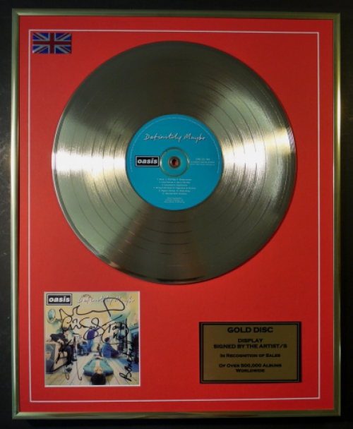 OASIS/CD GOLD DISC/RECORD/SIGNED/COA