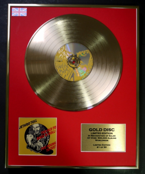 JETHRO TULL/CD GOLD DISC/RECORD/LIMITED EDITION/COA/TOO OLD TO ROCK'N ...