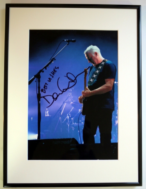 DAVID GILMOUR/SIGNED PHOTO/FRAMED/COA