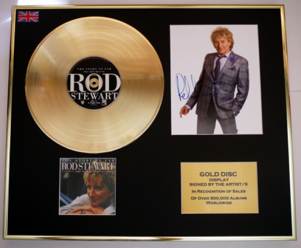 ROD STEWART/CD GOLD DISC & SIGNED PHOTO DISPLAY/COA