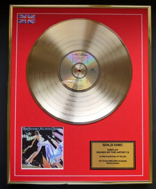 ROD STEWART/CD GOLD DISC/SIGNED/COA/"ATLANTIC CROSSING"