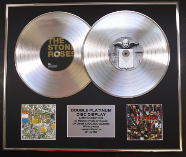 THE STONE ROSES/Double Platinum Disc Record Display Ltd Edition STONE ...