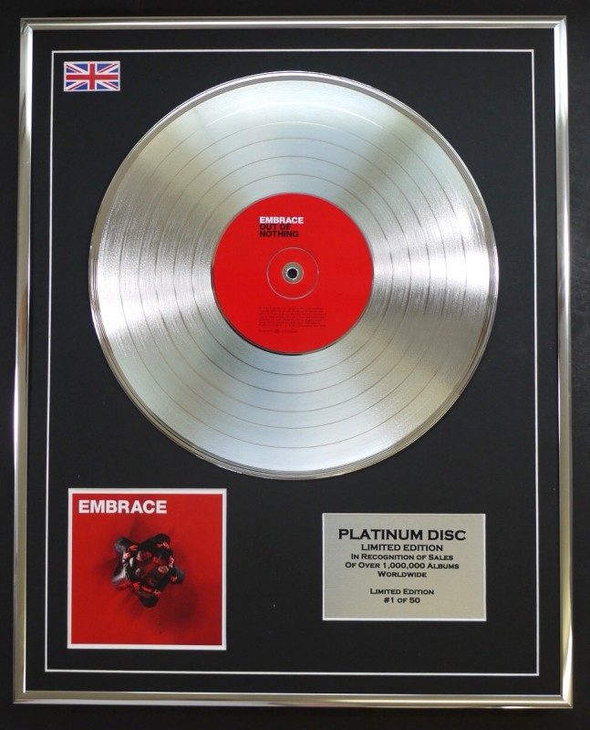 EMBRACE/LTD EDITION CD PLATINUM DISC/RECORD/OUT OF NOTHING