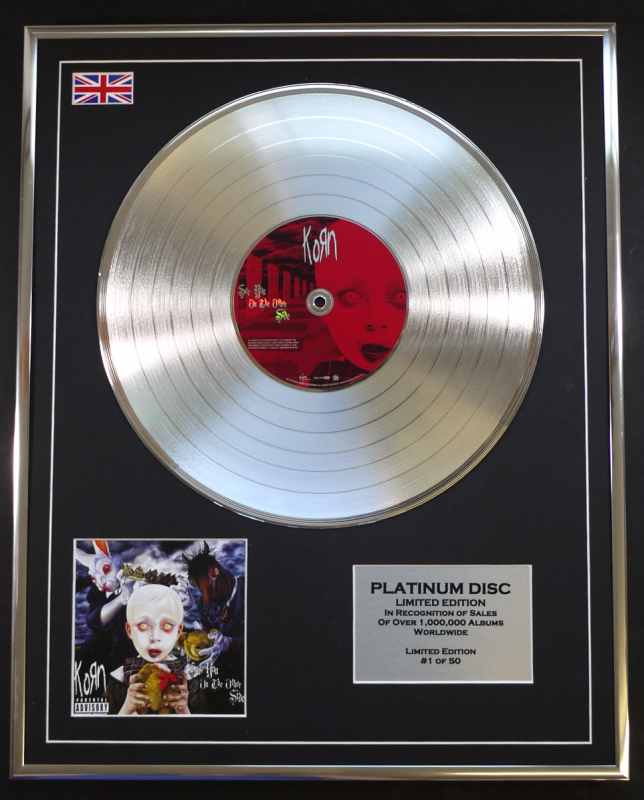 KORN/LTD EDITION CD PLATINUM DISC/RECORD/SEE YOU ON THE OTHER SIDE